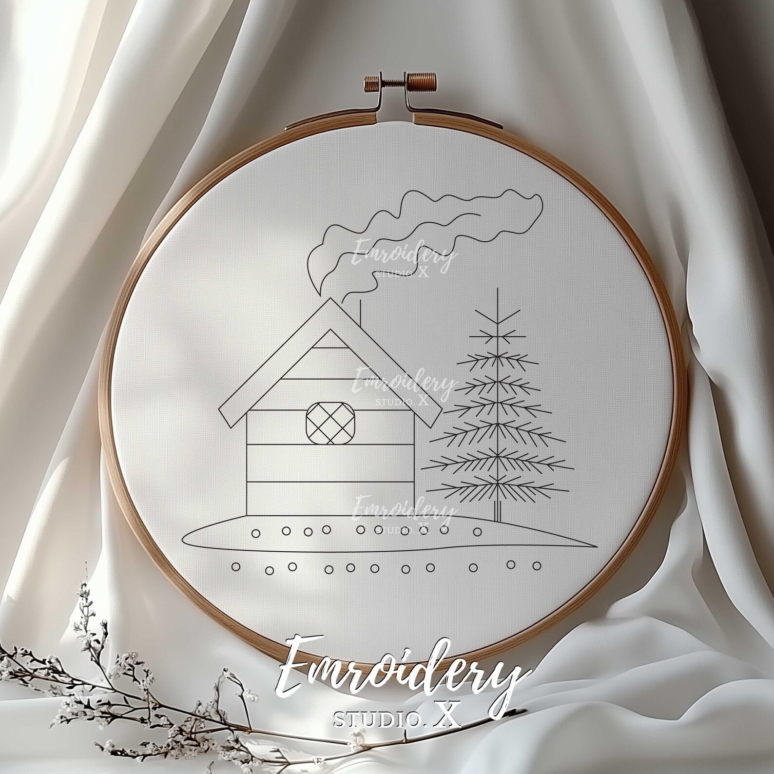 Winter Village Embroidery PDF File Hand Embroidery Design for DIY Snowy ...