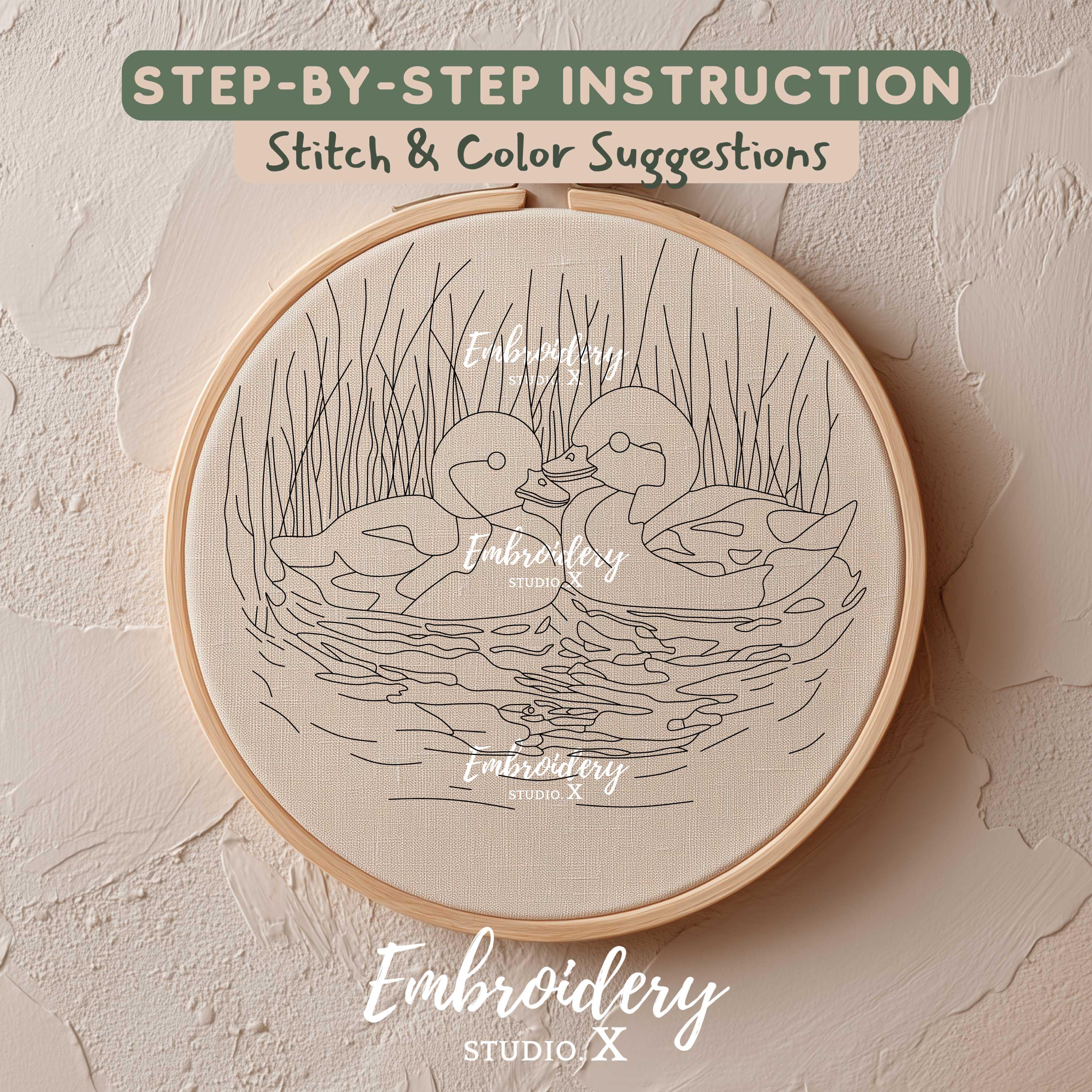 Ducklings Embroidery Pattern | Cute Baby Ducks Hand Embroidery PDF ...