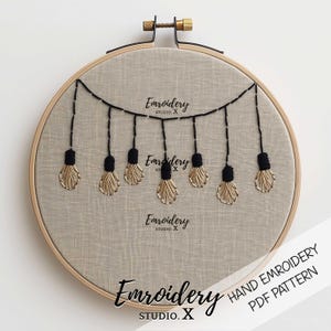 Modern String Light Hand Embroidery Pattern | Easy Beginner Small Fairy ...
