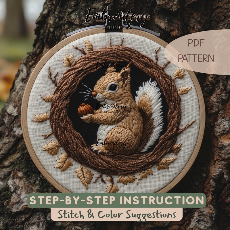 Squirrel Embroidery - Etsy Canada