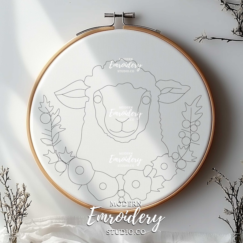 Cute Sheep Embroidery Pattern | Woolly Lamb Hand Embroidery PDF ...