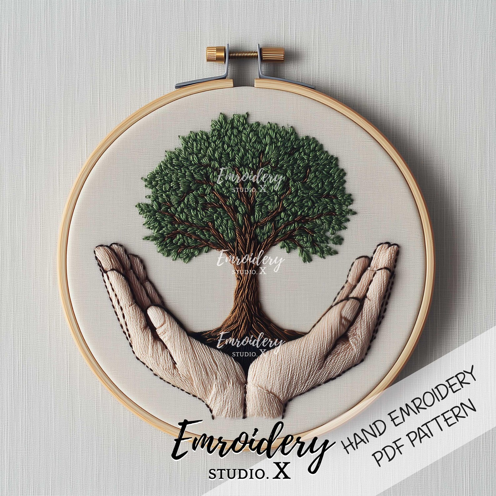 Tree of Life Embroidery Pattern | Hands Holding a Tree | Hand ...