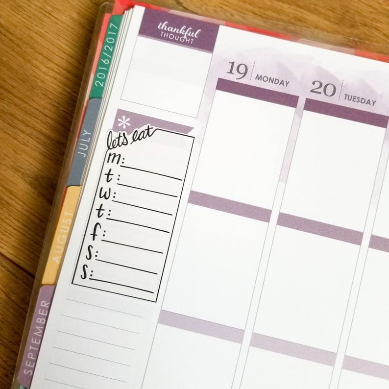 WEEKLY MENU BOXES Hand Drawn Bullet Journal bujo Style - Etsy