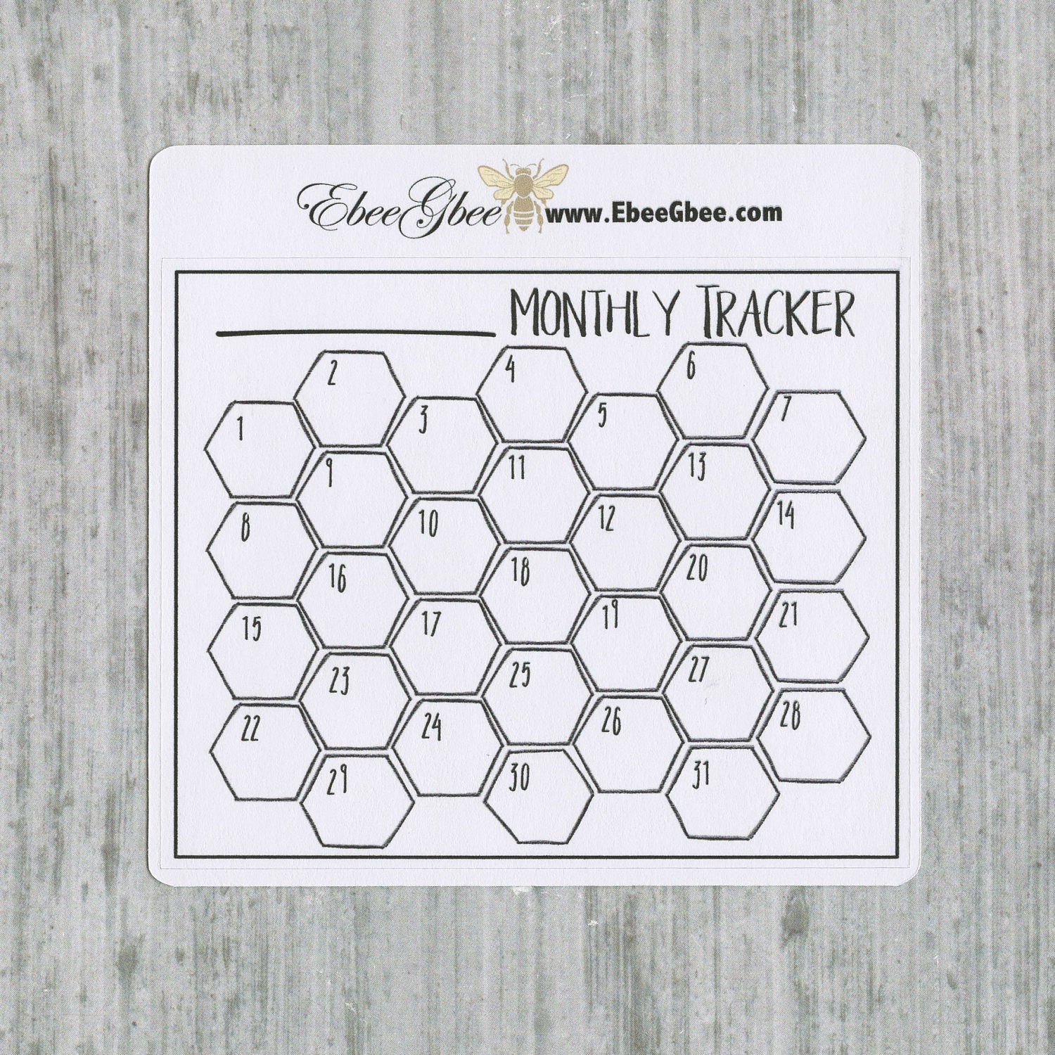 MONTHLY TRACKER set of 3 Hand Drawn Large Box Note Page | Etsy