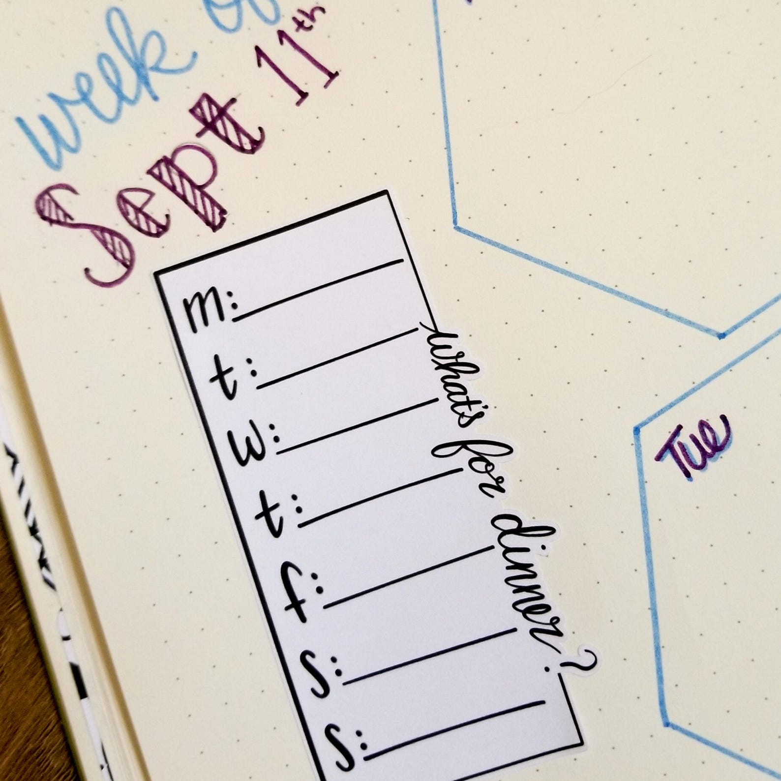 WEEKLY MENU BOXES Hand Drawn Bullet Journal bujo Style - Etsy