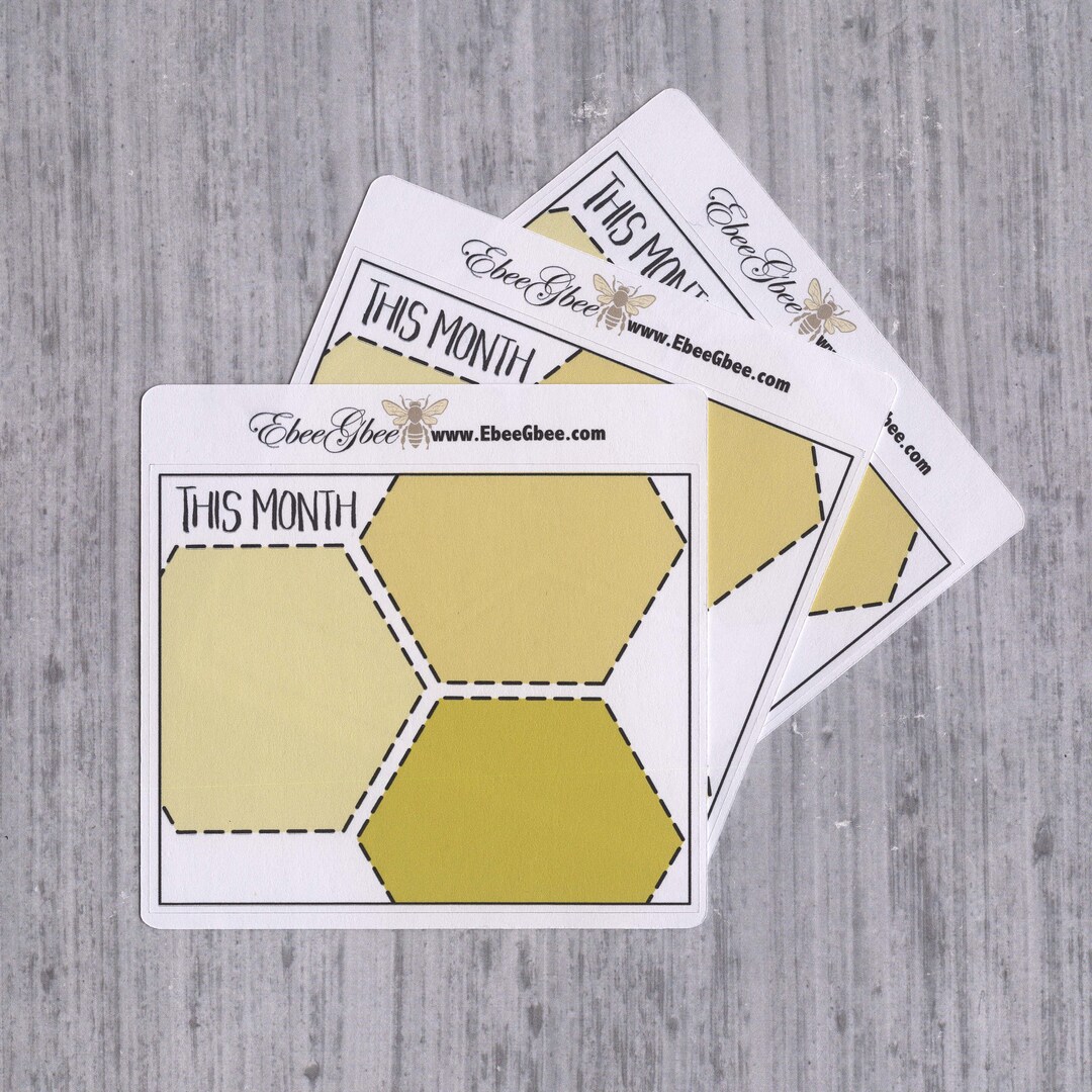 THIS MONTH Set of 3 Hand Drawn Large Box Planner Stickers - Etsy