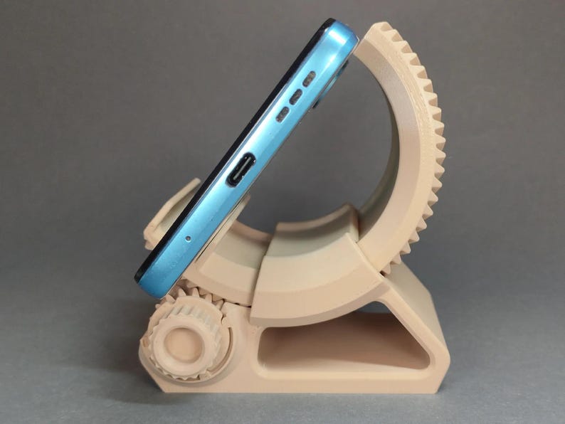 3d-printed Geared Phone Stand – Adjustable Angle & Charging Port ...
