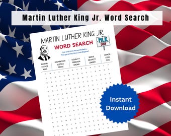 Martin Luther King Jr. - Word Search Puzzle 1 - Etsy