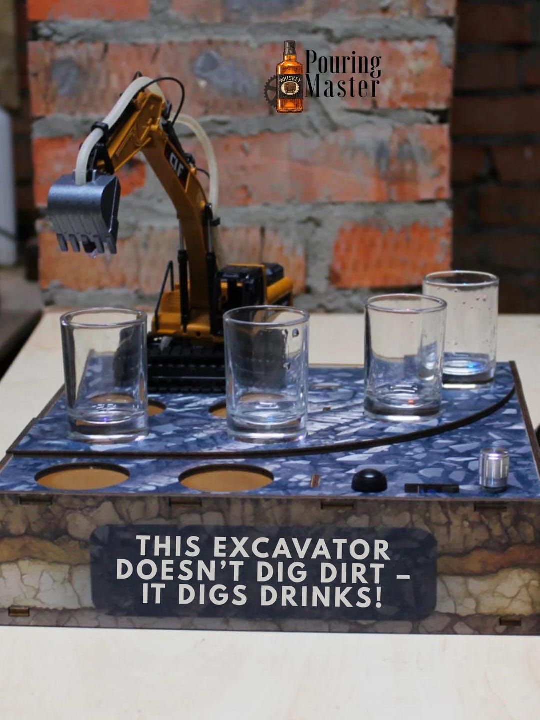 Battery Powered Excavator Whiskey Dispenser: Portable Boss & Engineer ...