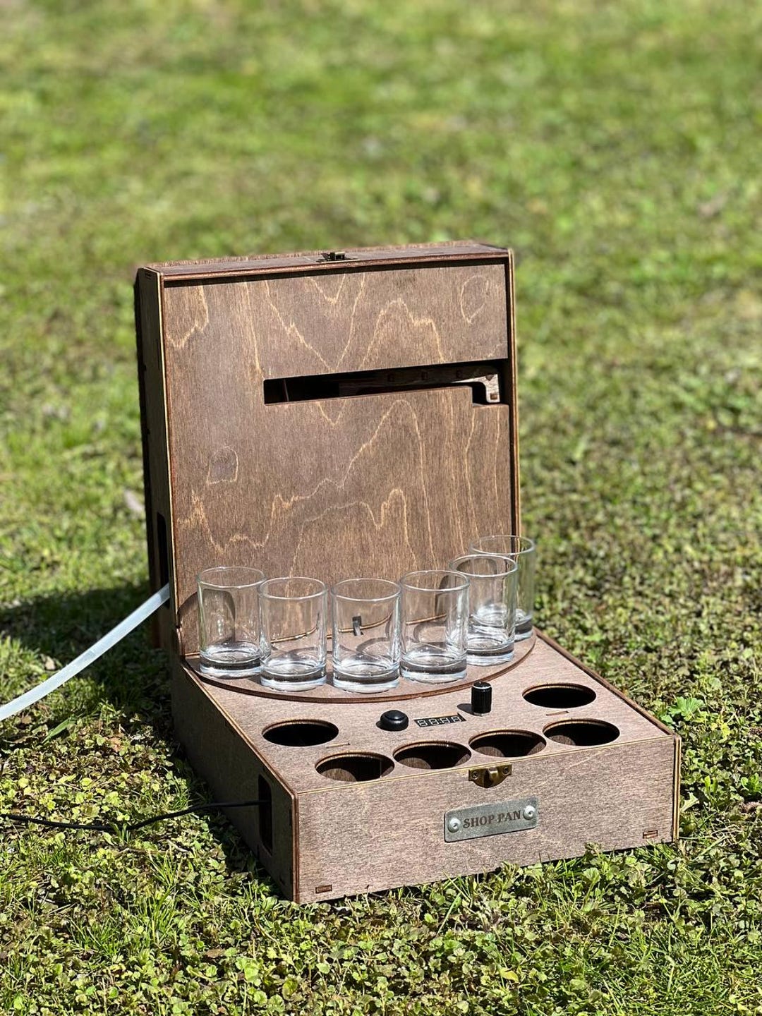 Automatic Wooden Dispenser for Spirits 4-10 Glasses | Liquor Dispenser ...