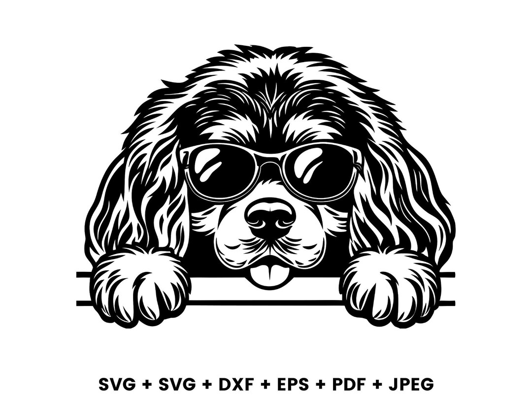 Peeking Cute Cocker Spaniel Svg Png Dxf Eps Vector Graphic Cut File ...