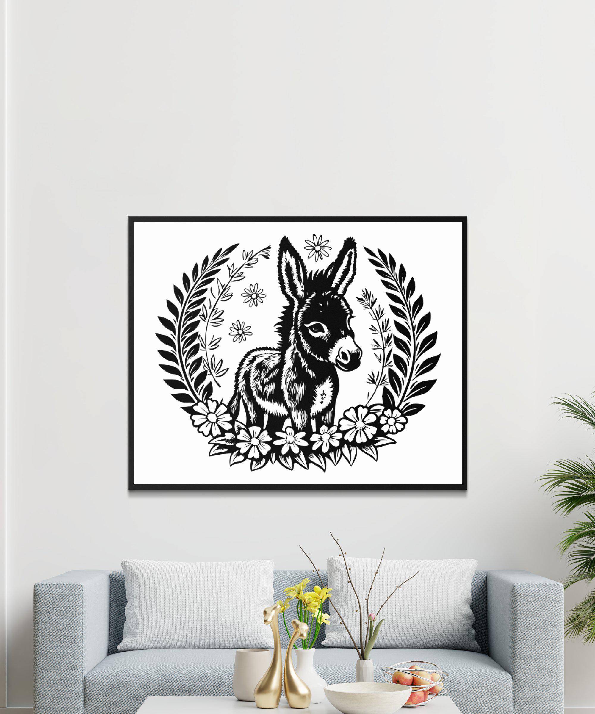 Cute Highland Donkey Svg Png Dxf Eps, Vector Graphic Cut File, Animal ...
