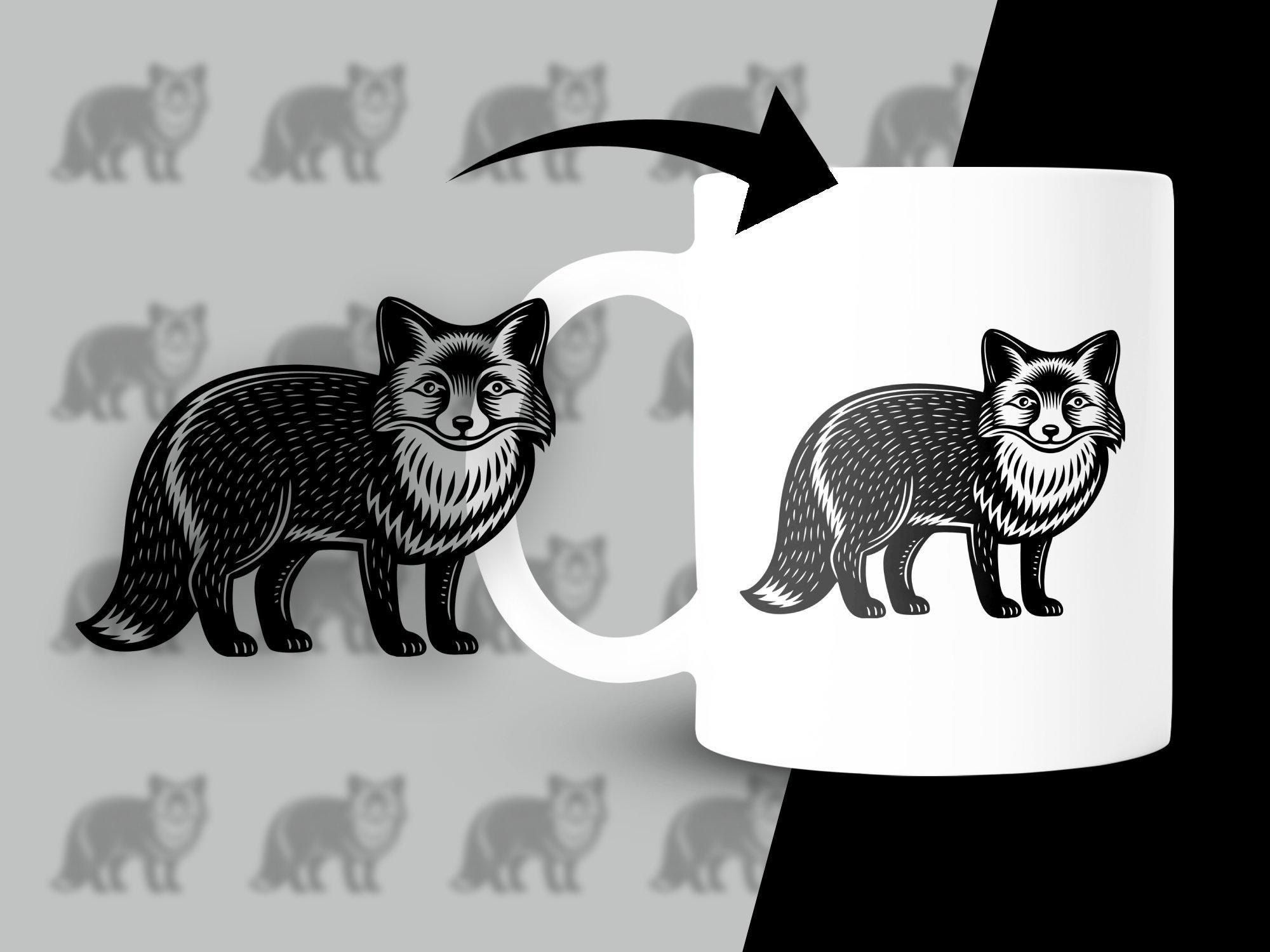 Cute Fox Svg Png Dxf Eps Vector Graphic Cut File, Animal Silhouette ...