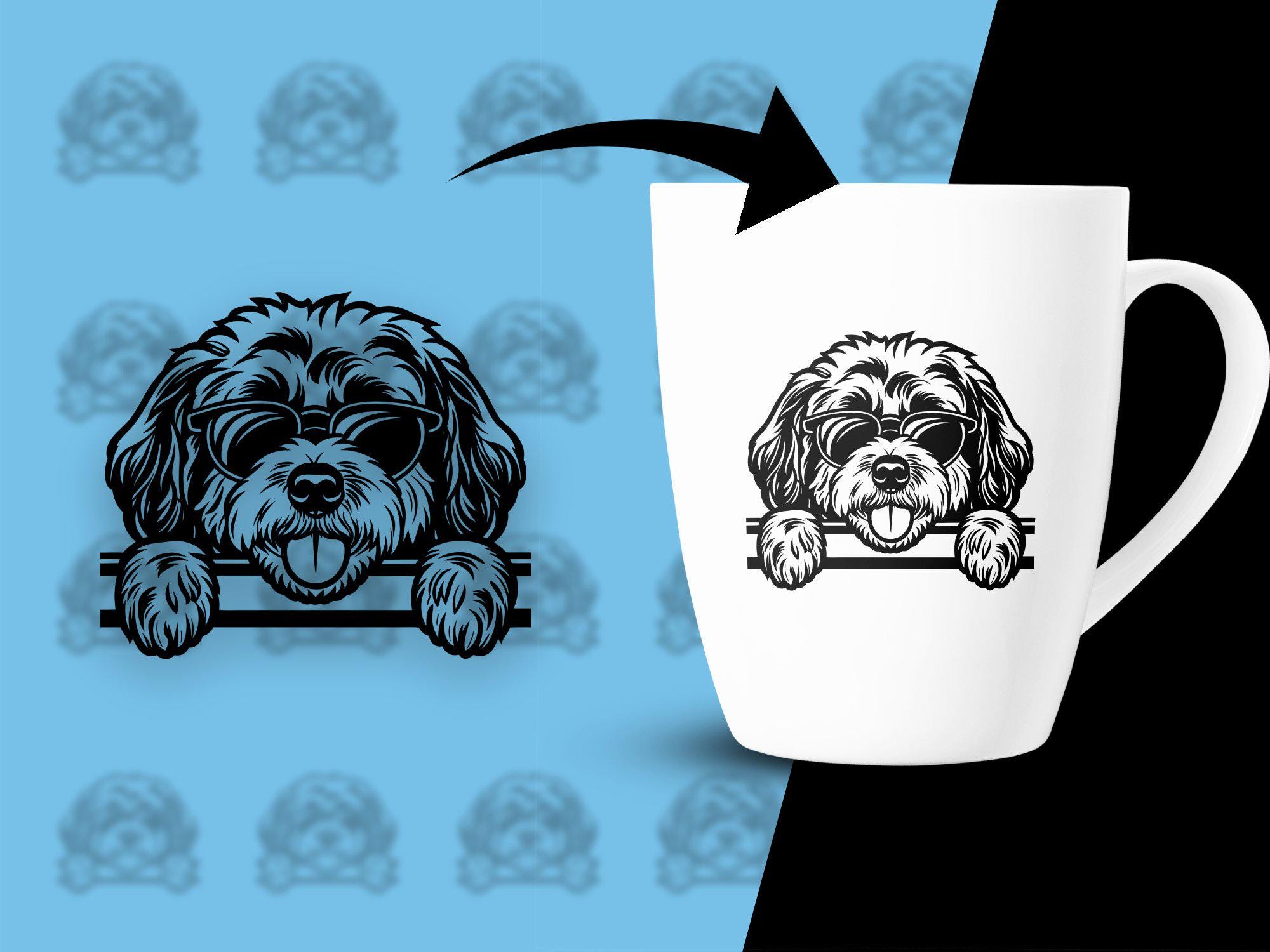 Peeking Cute Cockapoo Svg Png Dxf Eps Vector Graphic Cut File ...