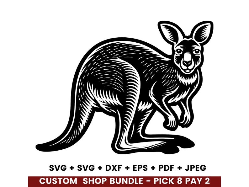 Cute Kangaroo Svg Png Dxf Eps Vector Graphic Cut File, Animal ...