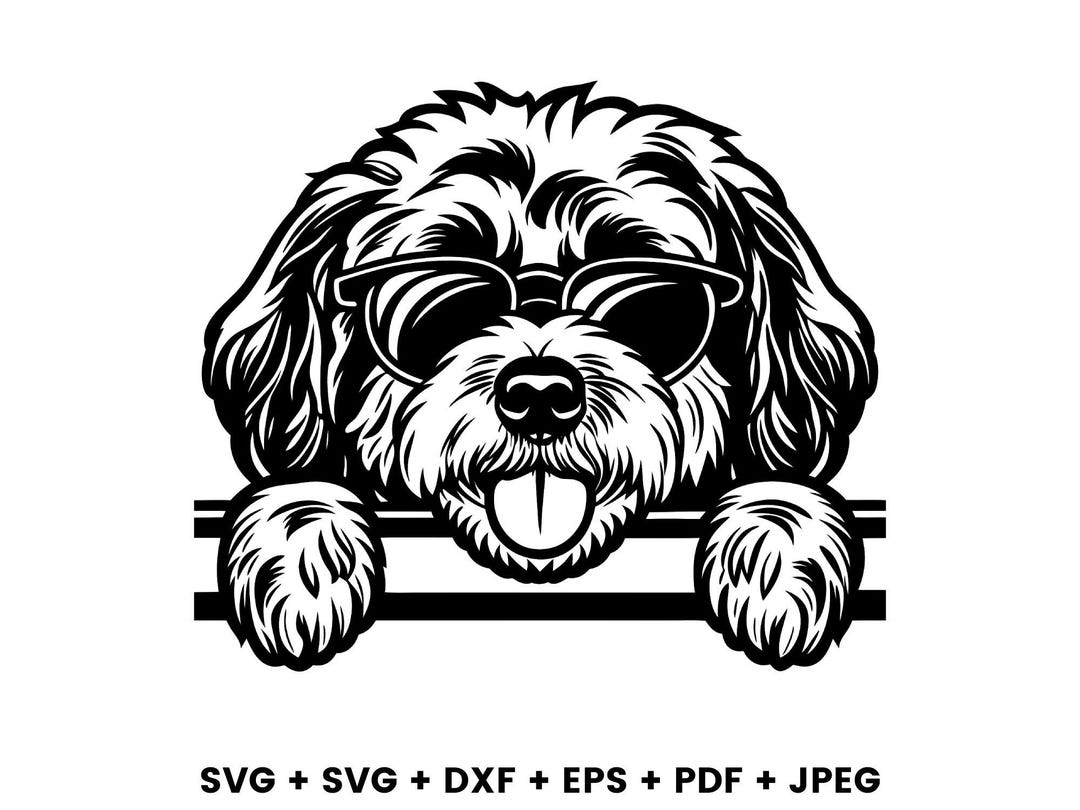 Peeking Cute Cockapoo Svg Png Dxf Eps Vector Graphic Cut File ...