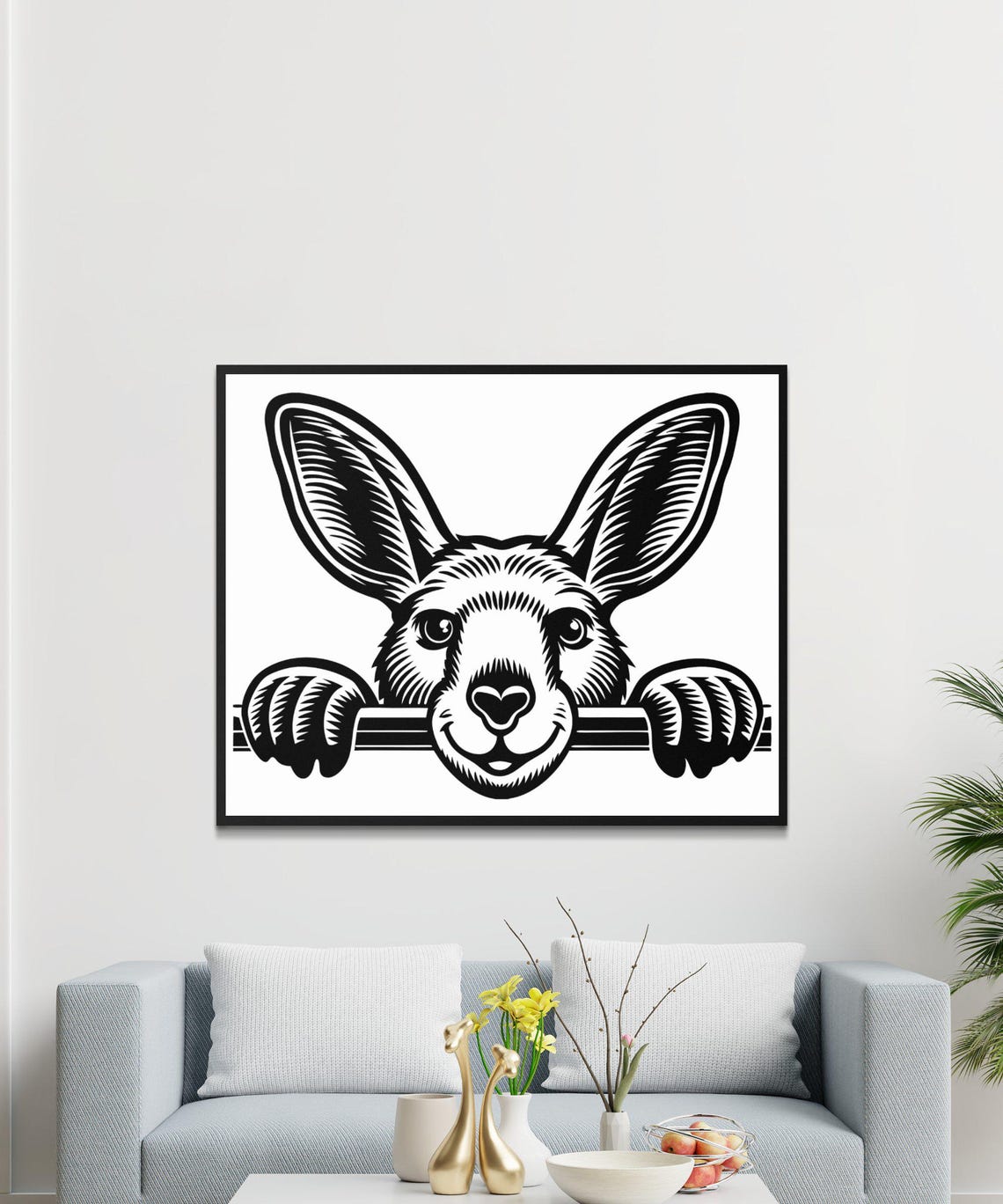 Peeking Cute Kangaroo Svg Png Dxf Eps Vector Graphic Cut File, Animal ...