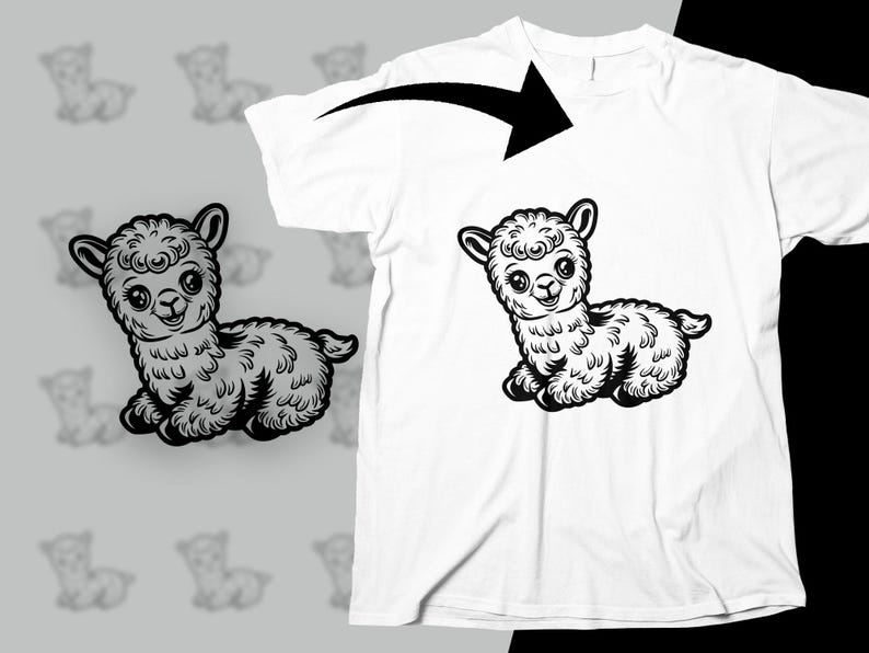 Cute Baby Alpaca Svg Png Dxf Eps, Vector Graphic Cut File, Animal ...