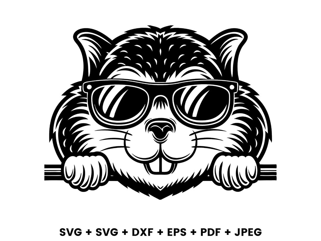 Peeking Squirrel With Sunglasses Svg Png Dxf Eps Vector Graphic Cut ...