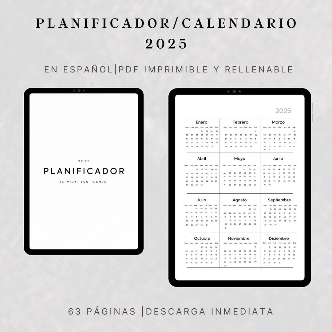 Printable or Digital 2025 Monthly Planner in Spanish, ADHD Planner ...