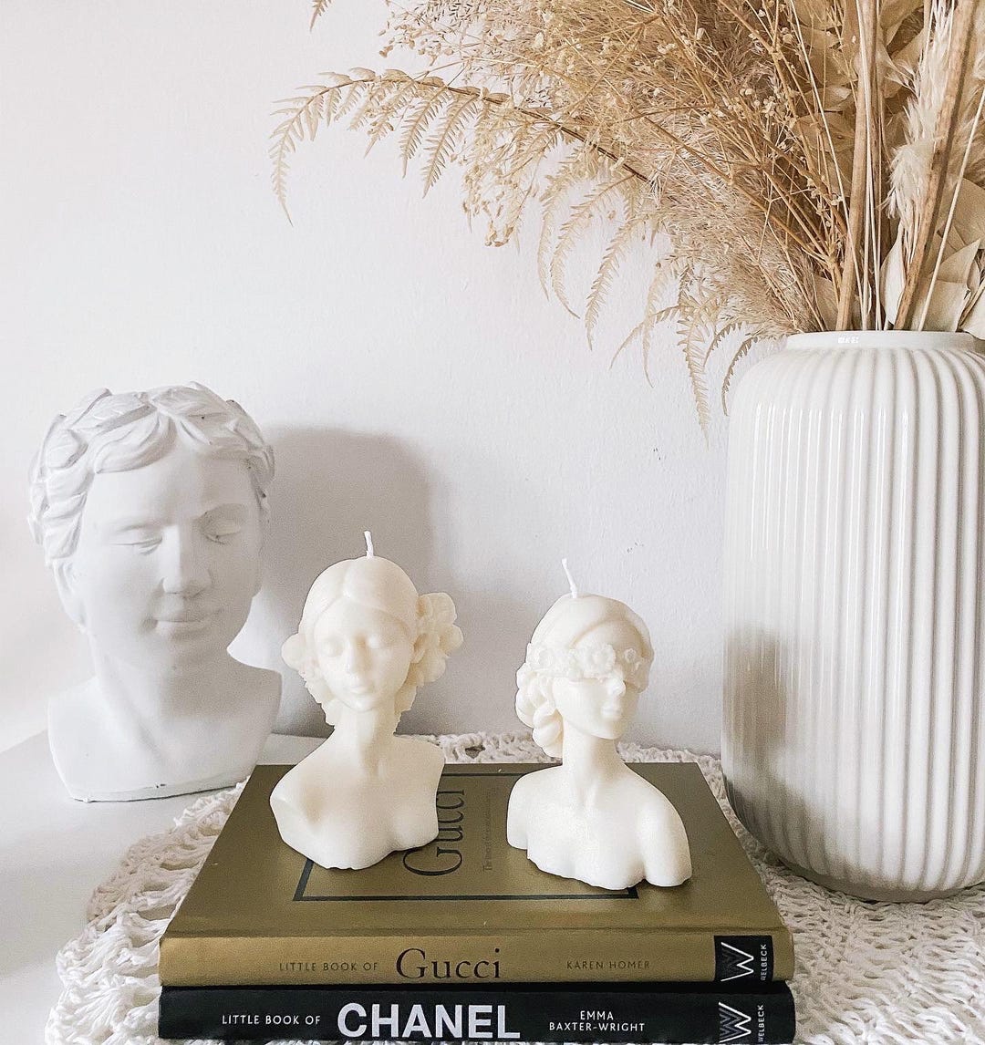 Sculptur Lady Candle Set • Flower • Woman • Aesthetic • Gift Idea ...