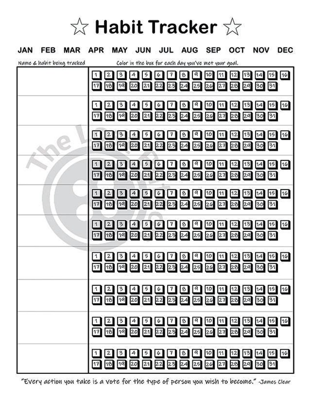 Habit Tracker- Daily Fitness or Workout Tracker, Workout Calendar ...