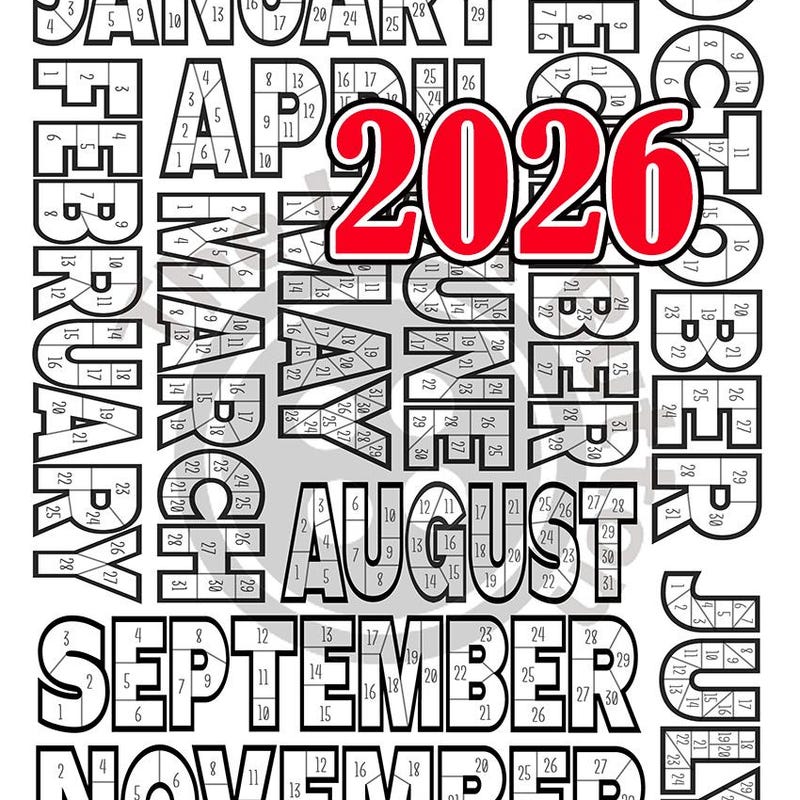 Monthly Habit Coloring Page - Etsy UK