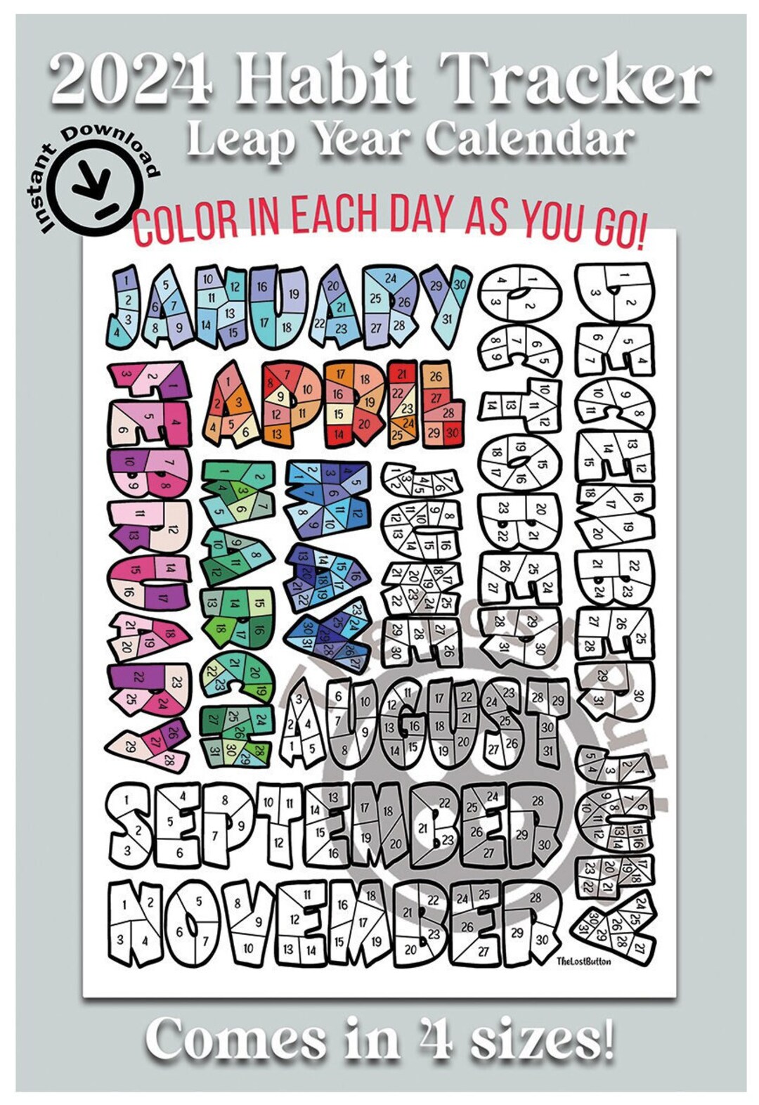 2024 LEAP YEAR, 366 Day Habit Tracker, Daily Fitness Workout Tracker ...