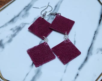 Leather Dangles With Metal Beads - Etsy