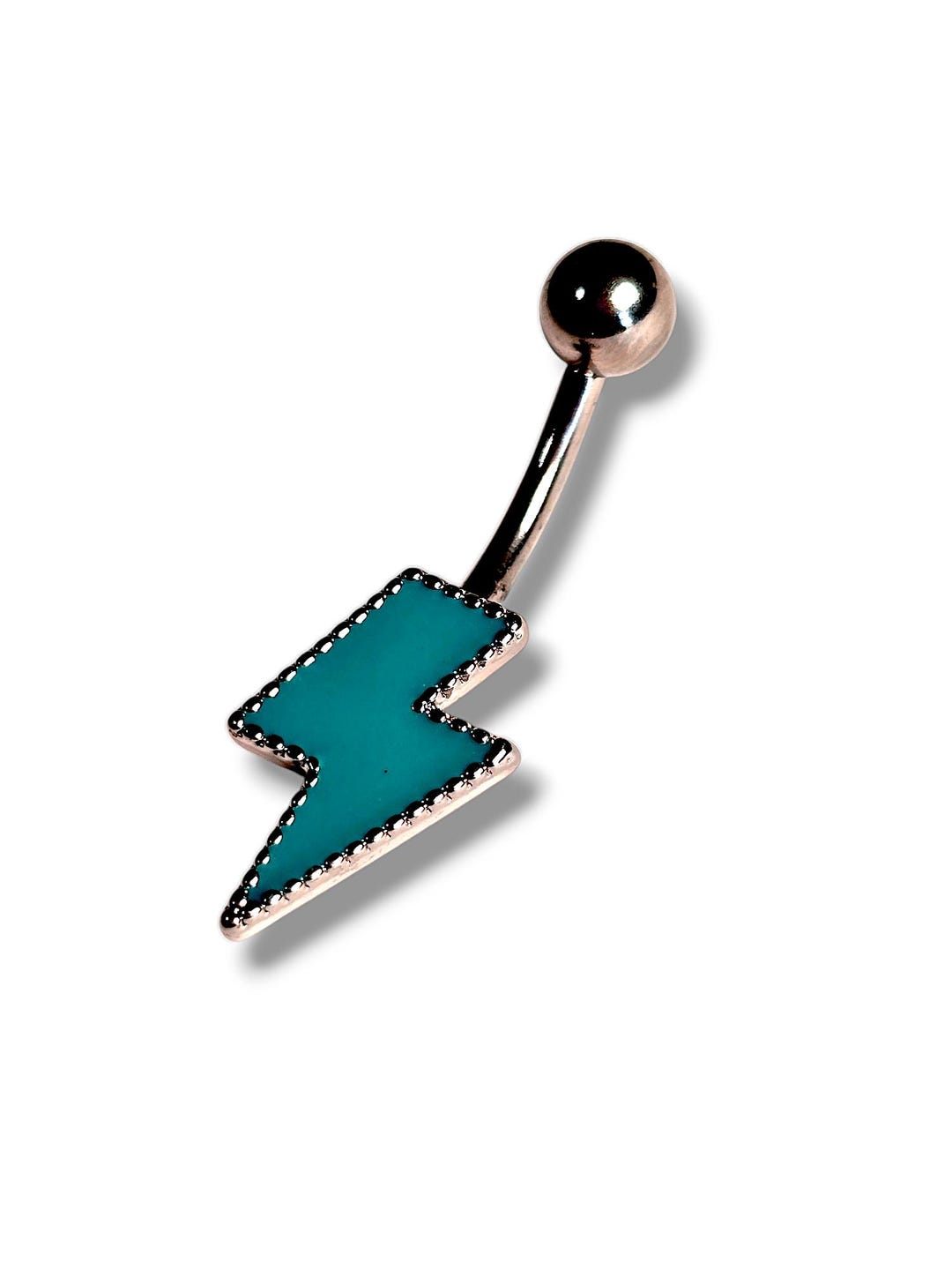 Turquoise Lightning Bolt Belly Piercing - Etsy