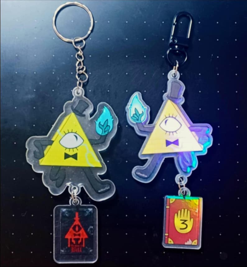 Bill Cipher Gravity Falls Acrylic Keychain - Etsy