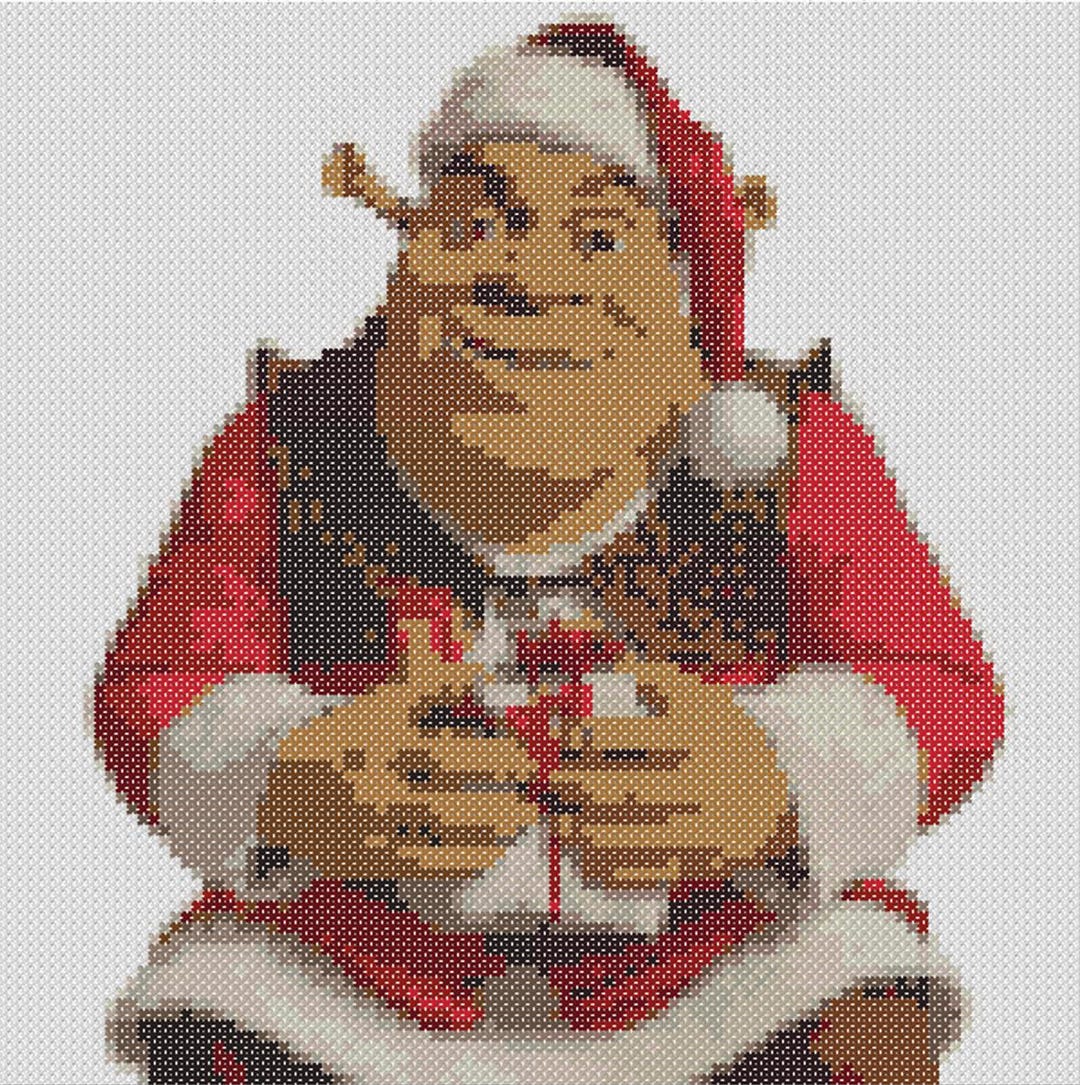 Santa Shrek Cross Stitch Pattern - Etsy