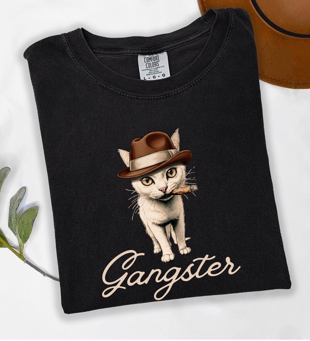 Gangster Cat T-shirt, Mafia Cat Gangster Tee for Cat Lovers, Vintage ...