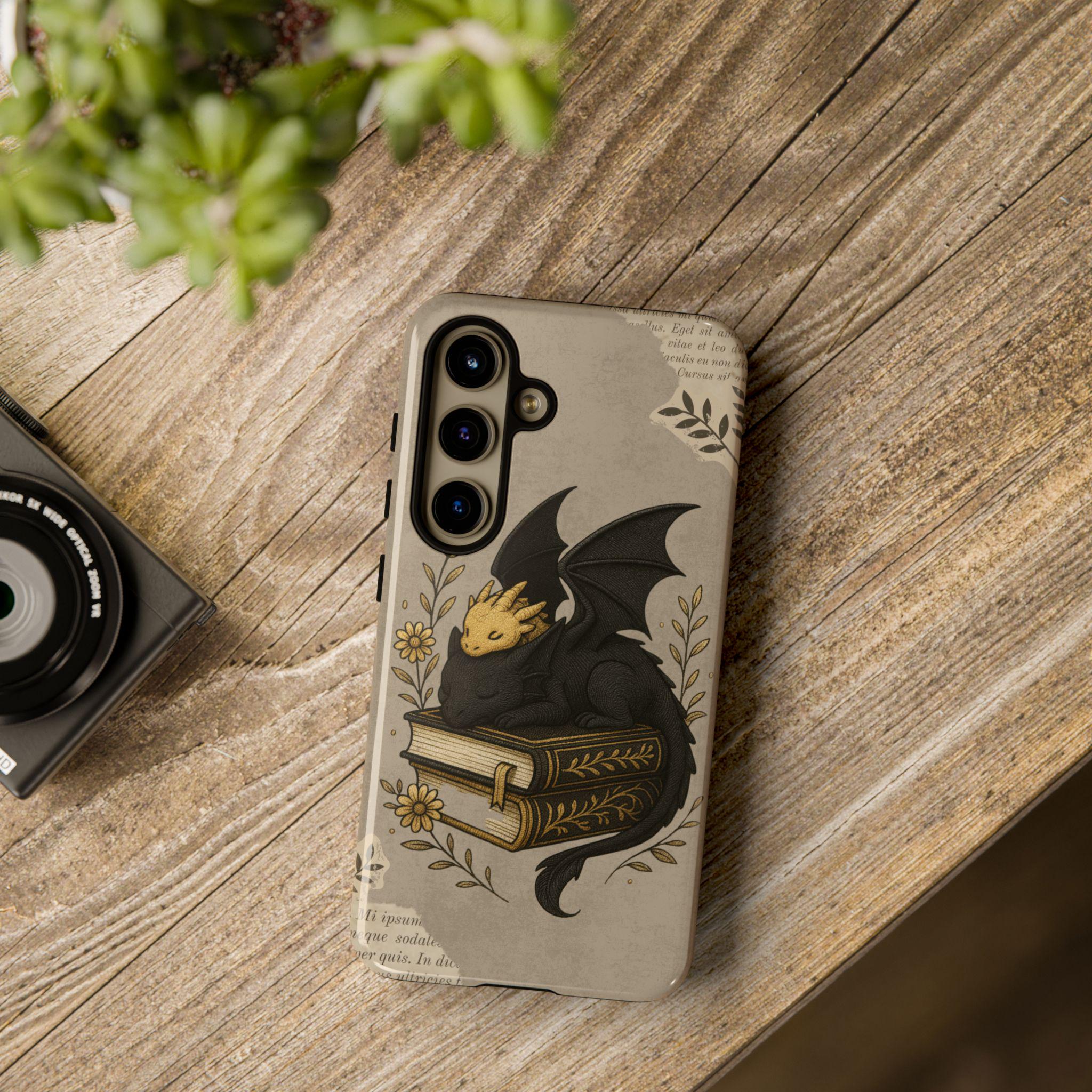 Fantasy Dragon Phone Case for Book Lovers, Fantasy Reader Phone Case ...