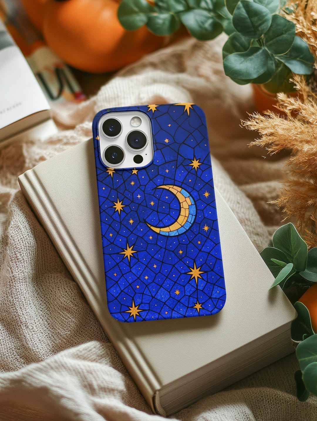 Stained Glass Starry Night Phone Case: Mosaic Celestial Design - Etsy