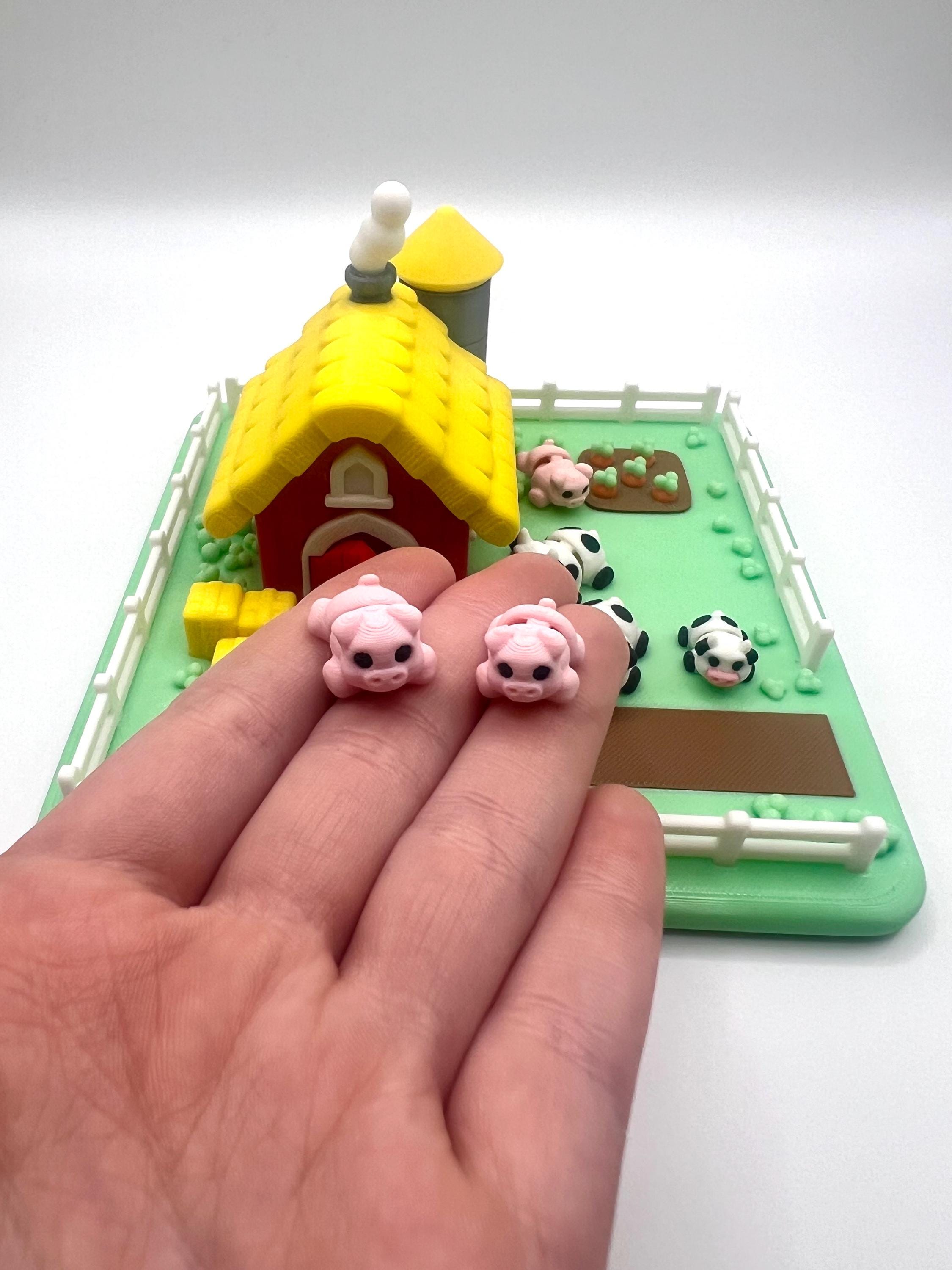 3D Printed Farm Animal Barn: Cow & Pig Family Fidget Toy - Etsy