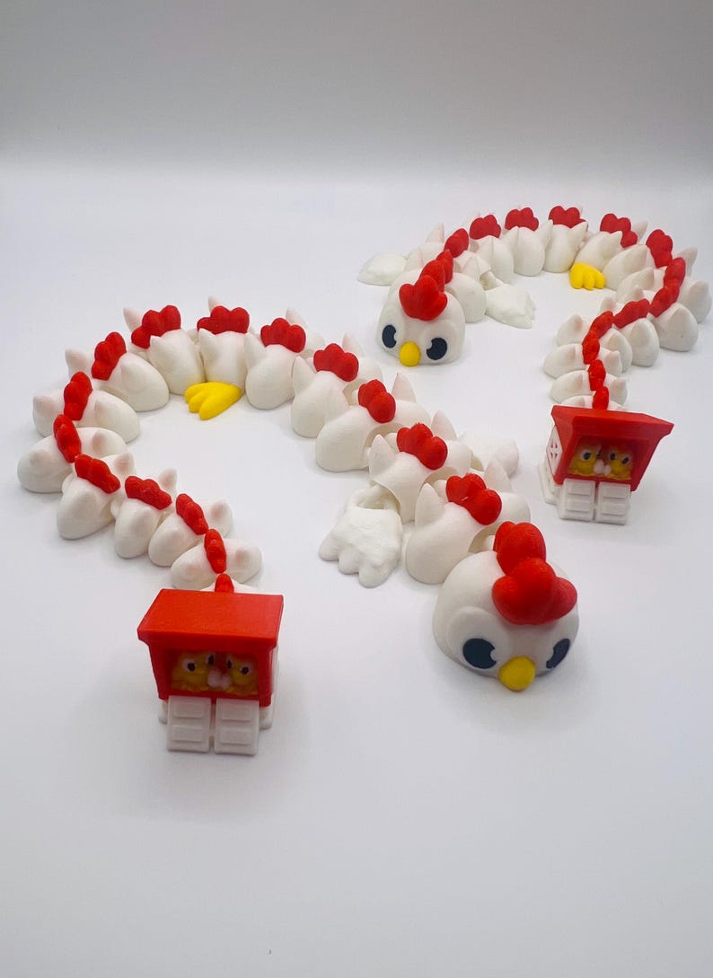 3D Printed Chicken Dragon, Flexi, Chicken, Dragon, Chicken Dragon, 3D ...