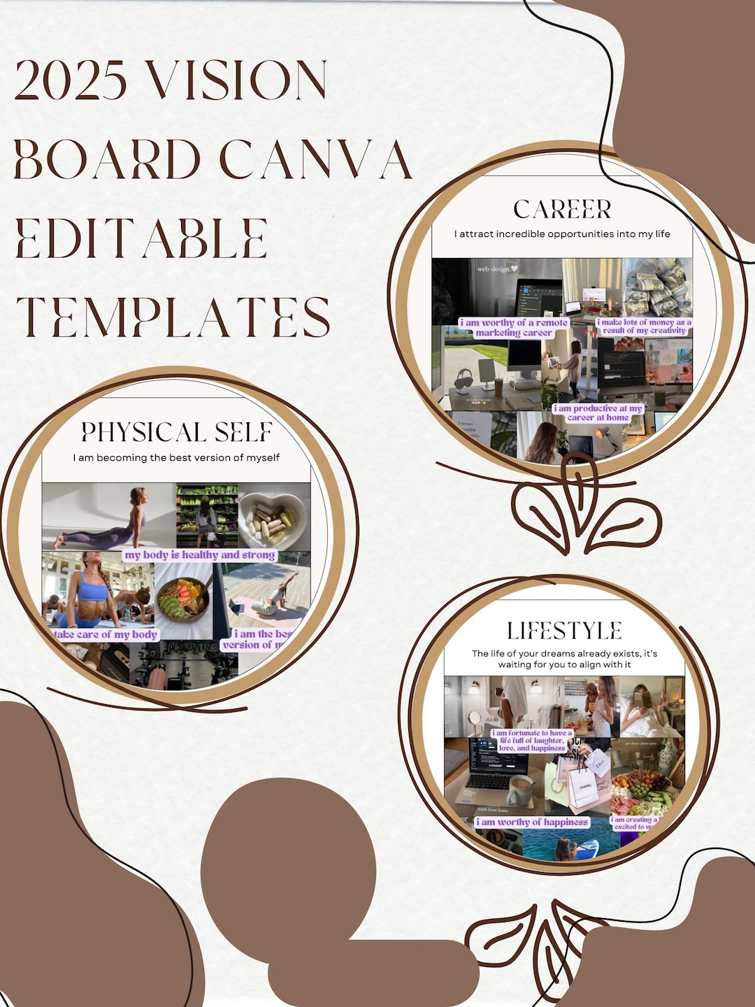 2025 Vision Board Canva Templates Bundle | Downloadable, Printable ...