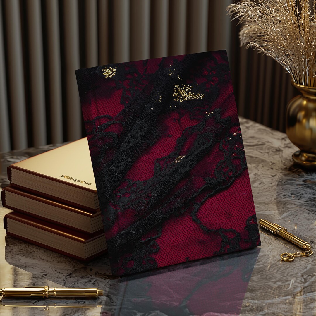 Gothic Lace Dark Academia Notebook Journal, Femme Fatale Red Diary ...