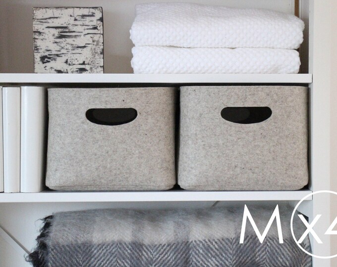 Medium Size, Set of 4 / Custom-made Felt Storage Basket / Storage Box ...