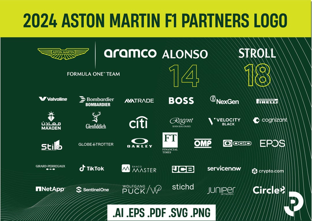 2024 Aston Martin F1 Partner Sponsor Formula 1 Vector Logos High ...