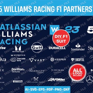 Williams Racing F1 Partner Logos 2025: Vector Racer Suit Files (digital ...