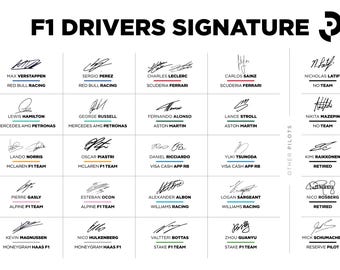 Formula 1 F1 Popular Drivers Signatures Vector Logos High-quality ...