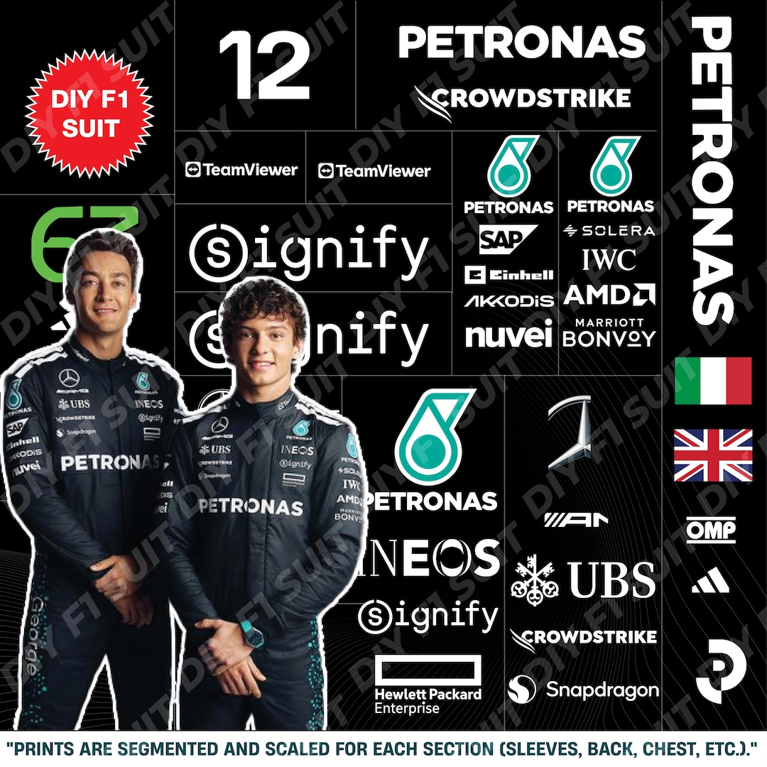Mercedes AMG F1 Racing Suit Sticker Decal Logo Pack (digital Files) - Etsy