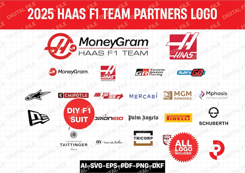Haas F1 Team 2025 Partner Logos Vector (digital Download) - Etsy