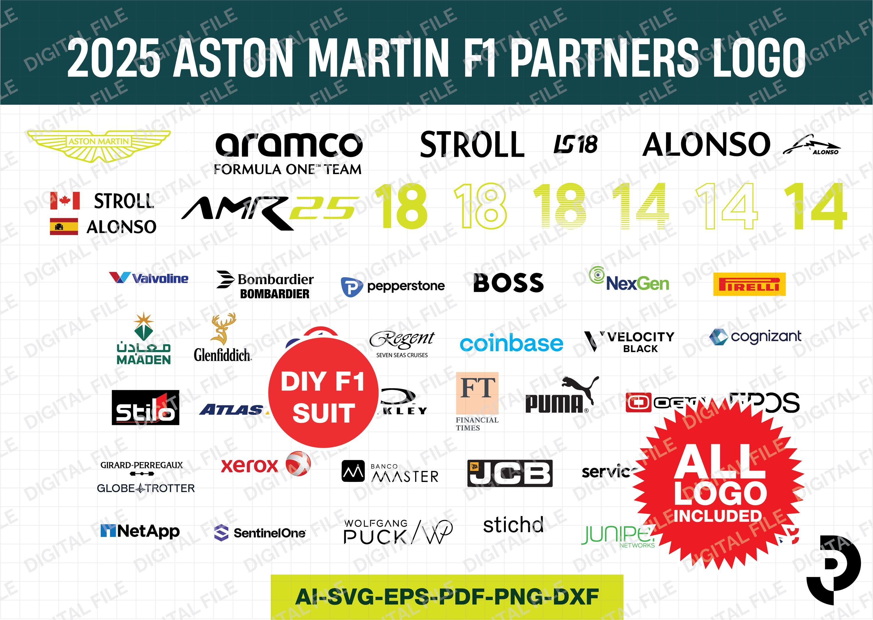 2025 Aston Martin F1 Formula 1 Partner Sponsor All Vector Logos - High ...