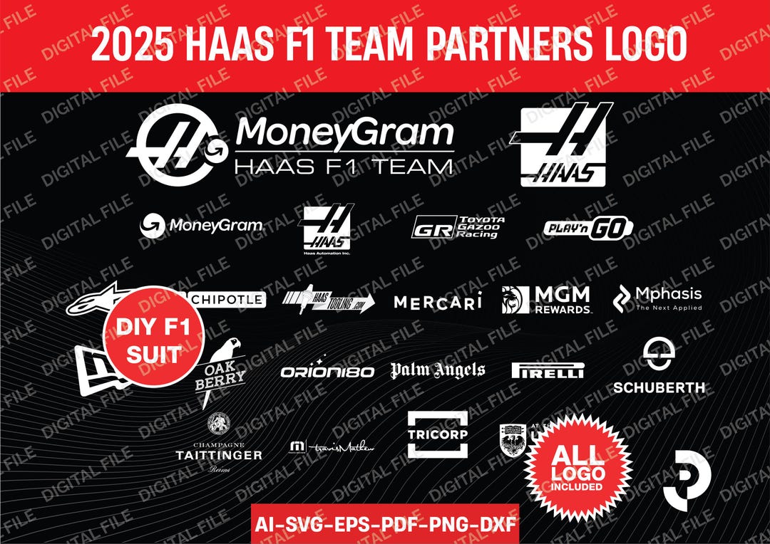 Haas F1 Team 2025 Partner Logos Vector (digital Download) - Etsy