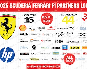 2025 Ferrari F1 Formula 1 - Partner Sponsor Vector Logos - High-quality ...