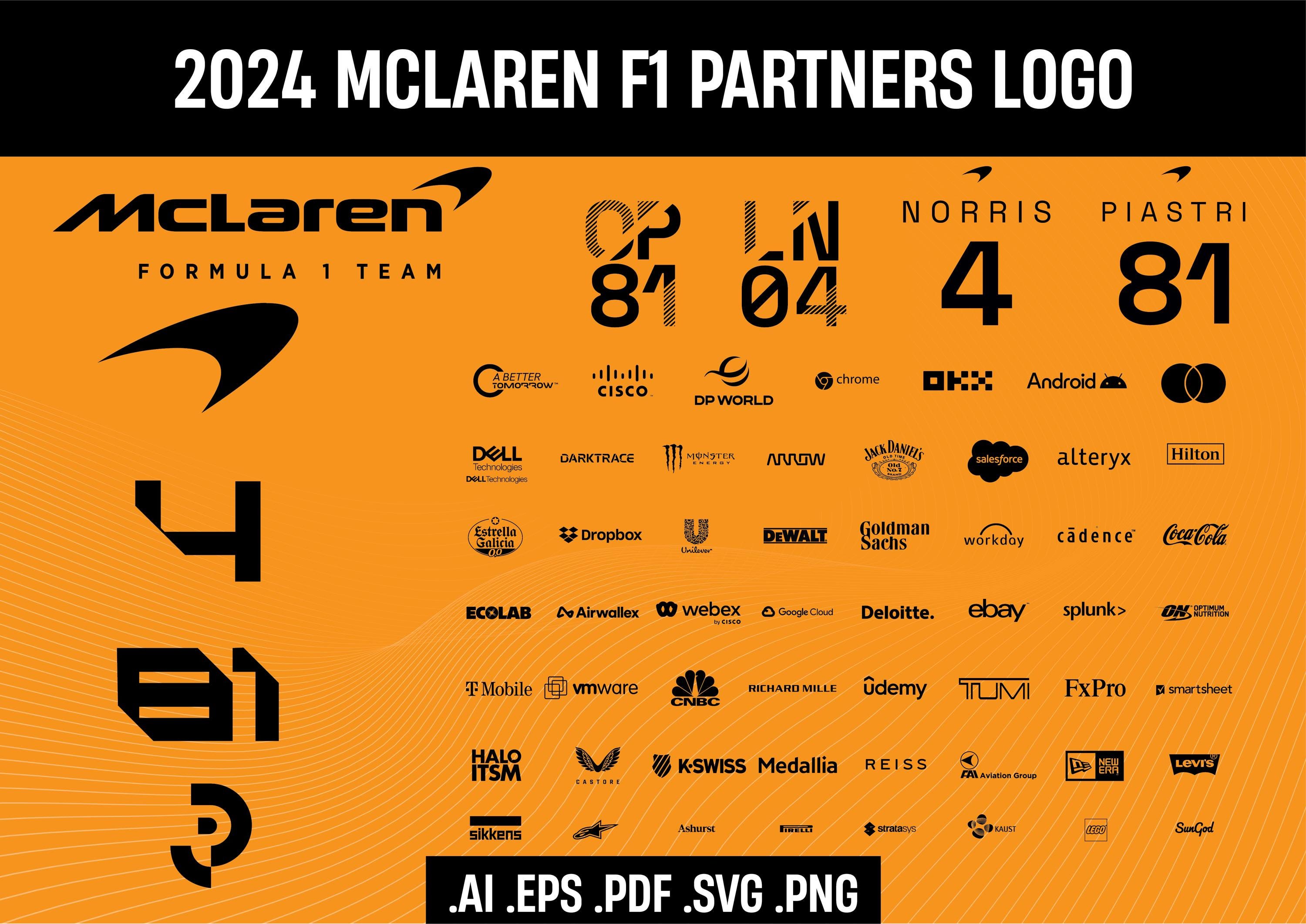 2024 Mclaren F1 Partner Sponsor Formula 1 Vector Logos High-quality ...