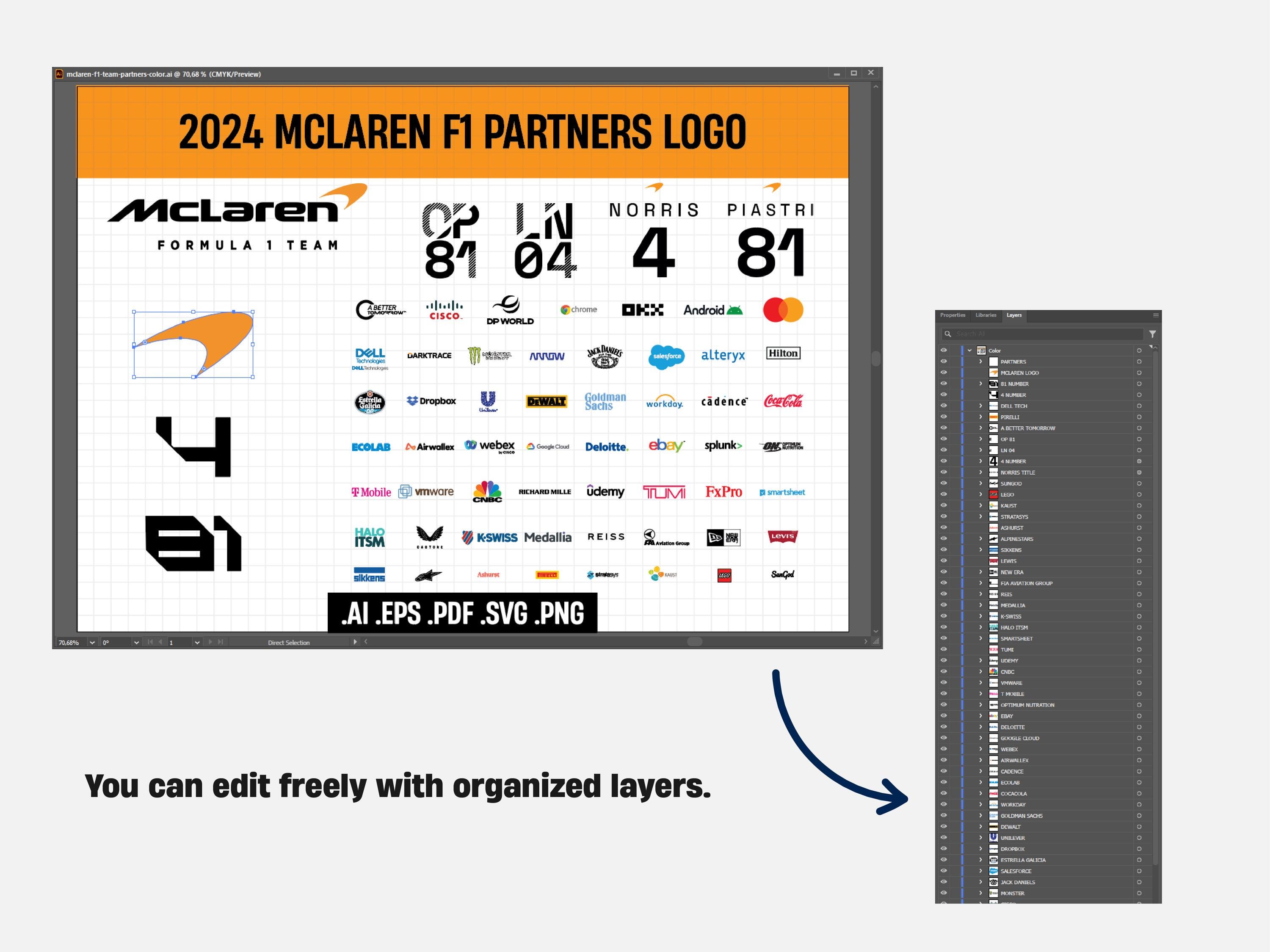 2024 Mclaren F1 Partner Sponsor Formula 1 Vector Logos High-quality ...